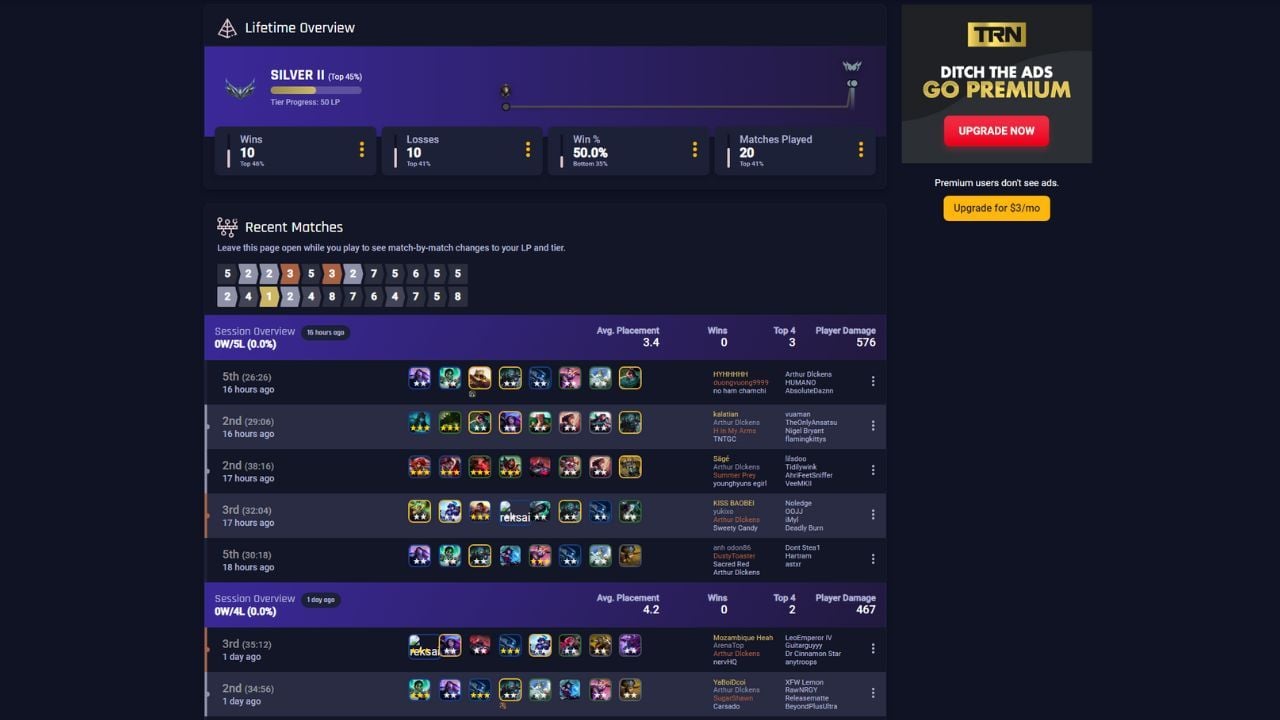 Where Can You Find Your Teamfight Tactics Tft Match History Trn Checkpoint
